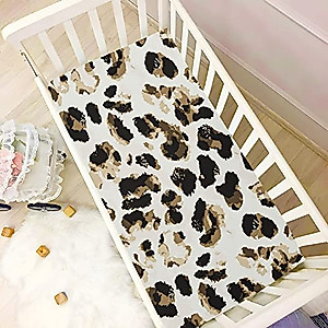 Brown Leopard Print Cheetah Baby or Toddler Fitted Crib Sheet for Girl and Boy 52 x 28 inch