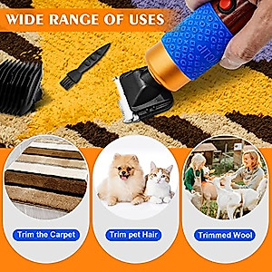 Carpet Trimmer Tufting Shears Kit, Rug Shaver for Tufting, 6-Speed Adjustable Rug Trimmer for Cleaning Handmade and Tufted Carpets, Tufting Clippers, Rug Clippers, Carpet Carving Clippers, 200W