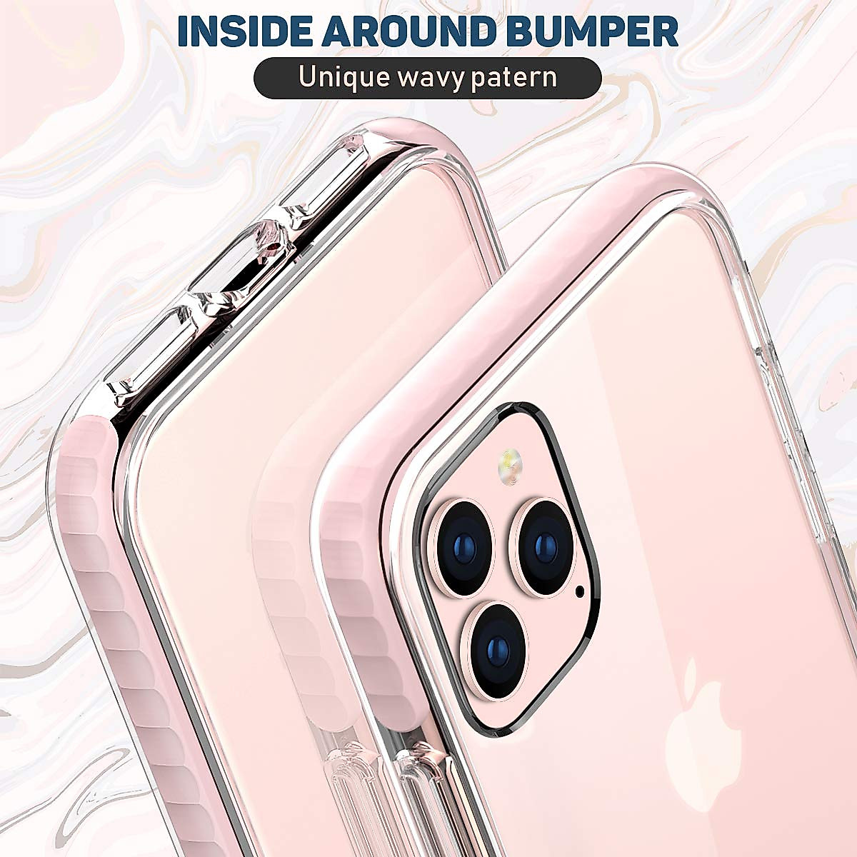 MATEPROX Compatible with iPhone 11 Pro Case Clear Thin Slim Crystal Transparent Cover Shockproof Bumper Case for iPhone 11 Pro 5.8（Pink