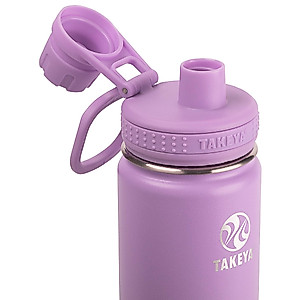 Takeya Actives Insulated Stainless Steel Water Bottle with Spout Lid, 24 Ounce, Bluestone & Actives Insulated Stainless Steel Water Bottle with Spout Lid, 24 oz, Lilac