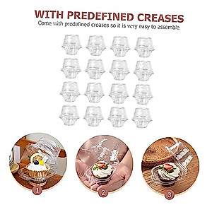 USHOBE 30pcs Cupcake Packing Boxes Cake Blister Box Clear Cake Box Mini Muffins Clear Plastic Containers Cupcake Muffin Holder Cupcake Containers Individual Cupcake Box Food Containers