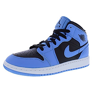 Jordan Boy's Air 1 Mid (Big Kid) University Blue/Black/White 5.5 Big Kid M