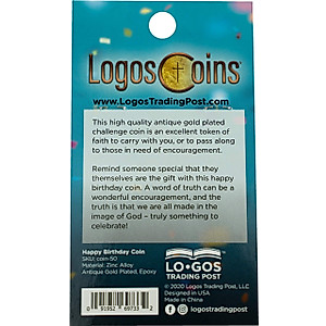 Happy Birthday Coin, Christian Birthday Gifts for Friends for Siblings, Grandson or Granddaughter, Boys & Girls, Lord Bless You & Keep You Religious Antique Gold Plated Prayer Token