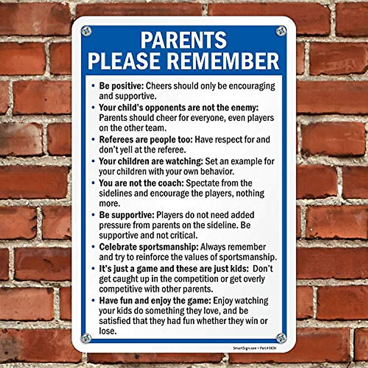 SmartSign “Parents Please Remember” Playground Rules Sign | 12" x 18" Aluminum