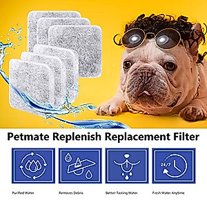 MyfatBOSS Dog Water Filter Replacement, Dog Water Bowl Filter, Pet Water Filter Compatible with Petmate Replendish Mason Automatic Gravity Waterer Bowls for Cats and Dogs, 6 Pack