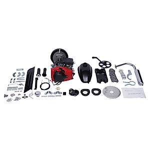 49cc Bicycle Engine Kit Single Cylinder Powerful Pull Start, 4 Stroke Gasoline Electric Bike Engine Scooter Belt Gear, Fit Most 26" Or 28" Bikes with V Frame
