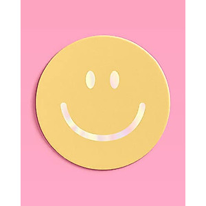 xo, Fetti Smile Pastel Party Drink Coasters - 16 pcs - Iridescent Foil | Happy Pastel Birthday Party Decorations, Cute Bachelorette Party, Cool Cocktail Disposable Coaster