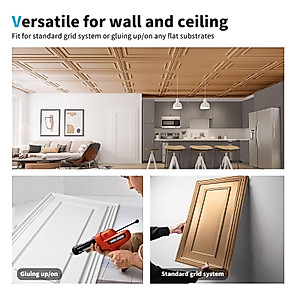 Art3d Drop Ceiling Tiles, 24x48in. Bronze (12-Pack)