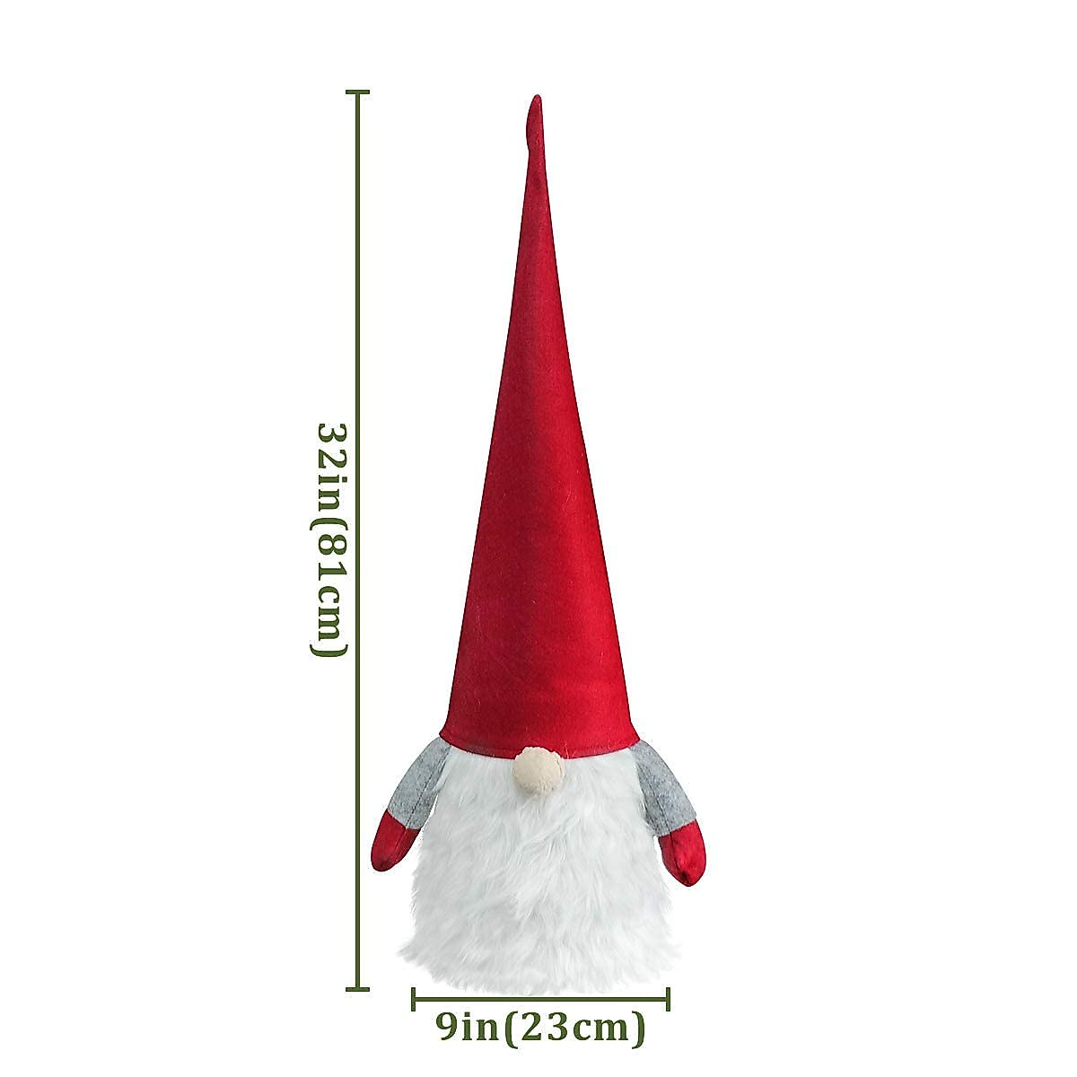 Ivenf 32 Inches Handmade Tomte Gnome Christmas Mantel Table Decorations, Extra Large Plush Swedish Scandinavian Santa for Xmas New Year Winter Holiday Home Decor, Red