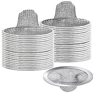LUNKUIVY 100 PCS Sink Strainer, Stainless Steel Filter Trap 2.76 Inch Metal Sink Strainer Utility Sinks for Kitchen, Bathrooms, Shower Drains