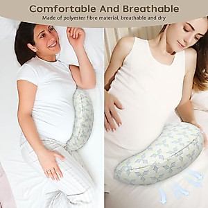 Pregnancy Pillow for Pregnant Women Soft Maternity Body Pillow Support for Back, Legs, Belly, HIPS,Maternity Pillow with Detachable and Adjustable Pillow Cover(Light Green)