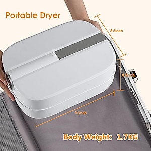 Portable Clothes Dryer, Mini Laundry Dryers with Timer, Foldable Electric Laundry Dryer Machine for Apartment, Home, Travel, Dorm, Camping, RV