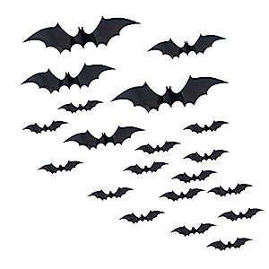 3D Bats Stickers,44 Pcs 3D Bat Halloween Decoration Stickers for Room Decor for Home Decor 4 Different Sizes Halloween Party Decoration Supplies