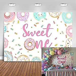 Avezano Donut Sweet One Backdrop Donut 1st Birthday Party Decoration 7x5ft Vinyl Sweet Donut Theme 1st Birthday Party Supplies Girls First Birthday Party Banner Photography Background