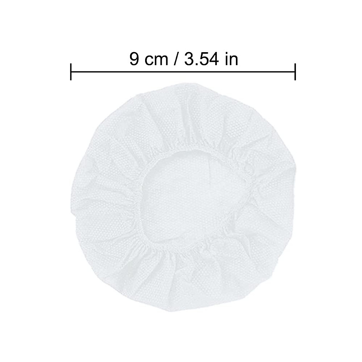 100Pcs White Non-Woven Sanitary Headphone Ear Cover, Disposable Super Stretch Covers Washable, for Most On Ear Headphones with 6~8.5cm Earpads (M - 9cm)