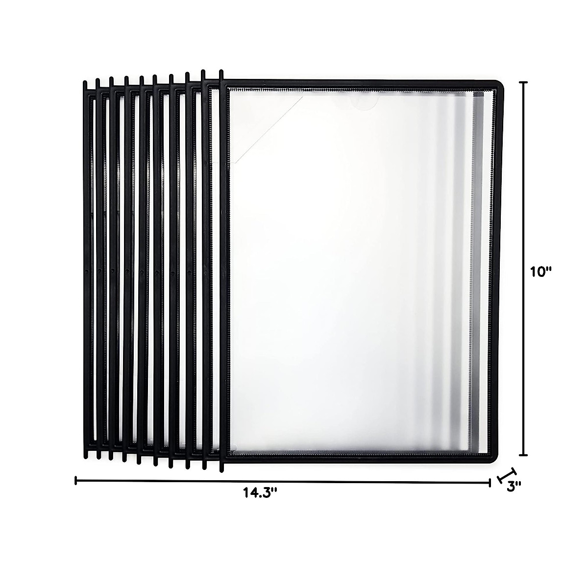 Tarifold Wall Mounted Reference System with 10 Easy-Load Pockets - 20 Sheet Capacity - Letter-Size - Black (EZW771)