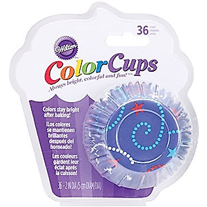 Wilton ColorCups Blue Celebrate Standard Baking Cups, 36 Count