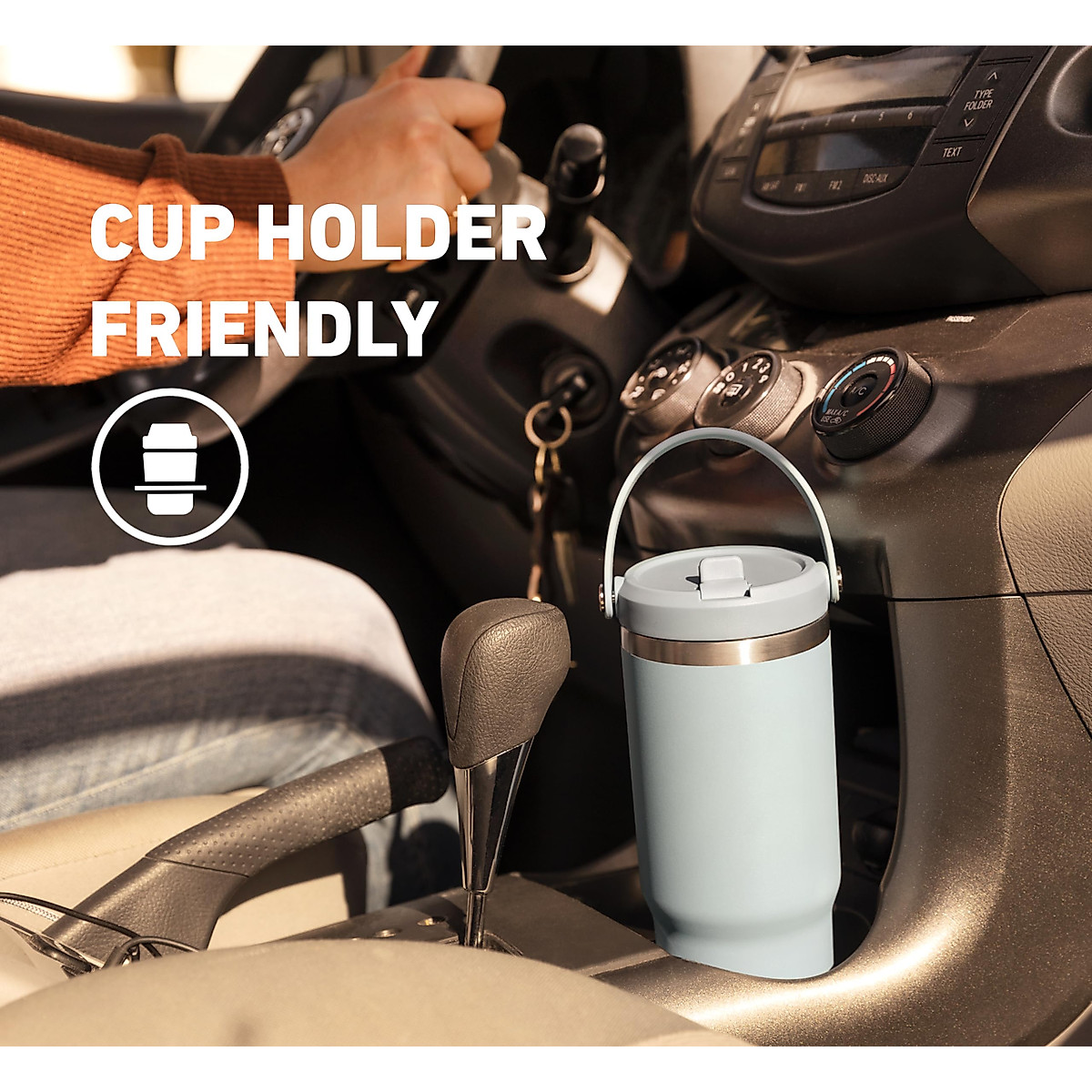 Hydrapeak Nomad 32 oz Tumbler with Handle and Straw Lid, Leakproof Tumbler, Tumbler Lid Straw, Double Insulated Tumblers, 32oz Double Insulated Cup Straw, Stainless Steel (Sage)