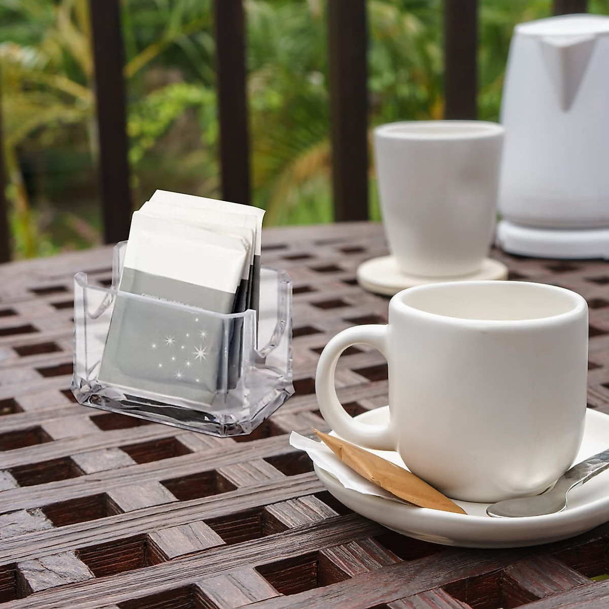 BESTonZON Tea Bag Box Sugar Bag Seat Coffee Containers Tea Bags Small Containers Coffee Tea Bags Coffee Organizer Sugar Packets Coffee Bar Home Tea Bag Case Acrylic Office Candy Base