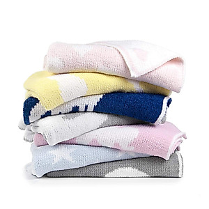 Tadpoles Ultra Soft Reversible Chenille Baby Blanket - Stars Blue | 30" x 40" | Made of 100% Microfiber Polyester | Soft, Gentle & Hypoallergenic | Ideal as a Swaddle, Receiving Blanket & More