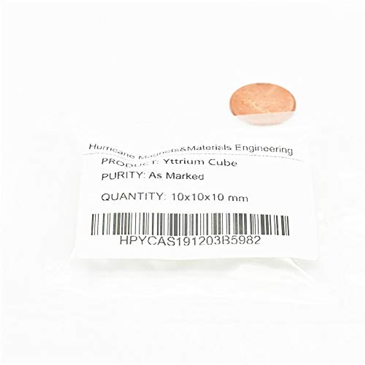10mm Yttrium Element Cube for Element Collection 0.39" Y Density Cube Periodic Table Collect DIYs Biz Gift