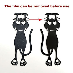 Funny Cat Bookmark, 2023 New Curious Cat Bookmark for Cat Lovers, Creative Hollow Kitten Bookmark, Black Kitten Hanging Bookmark, Funny Office School Gift for Book Lovers (5 Pcs)