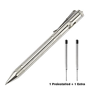 SMOOTHERPRO Bolt Action Pen Stainless Steel Pen with Decent Durable Stainless Steel Pen Clip Military Design for EDC Outdoor Office Signature (SST331)