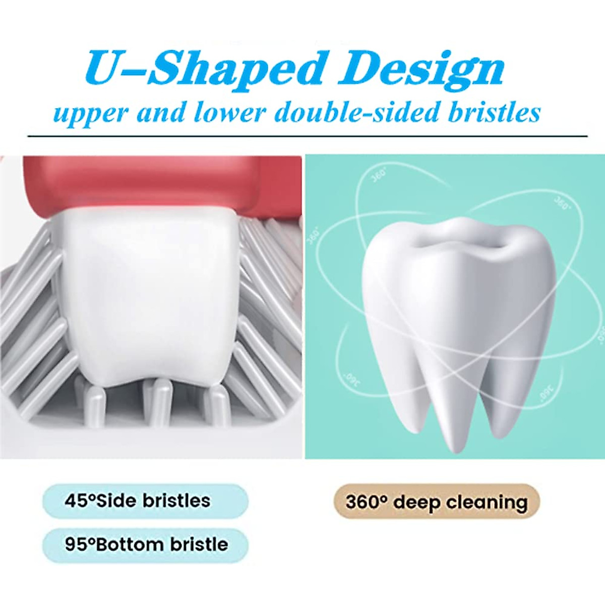 CHICING U-Shaped Toothbrush Kids 3 PCS,Food Grade Silicone Head, Manual Whole Mouth Toothbrush for Kids Age 2-8