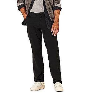 Amazon Essentials Men's Classic-Fit Casual Stretch Khaki Pant, Black, 34W x 32L