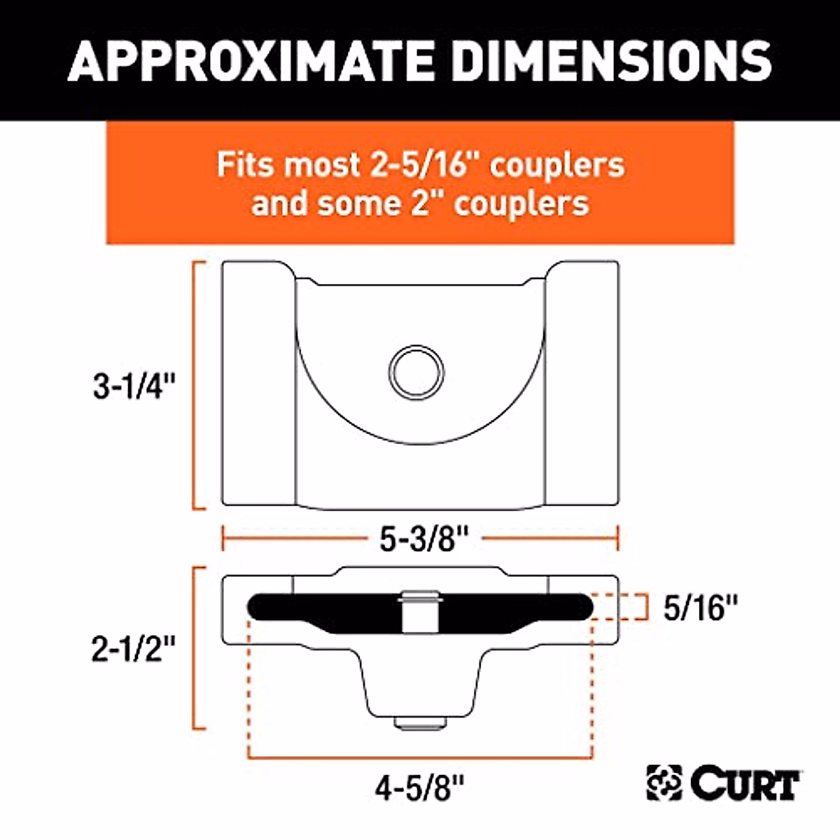 CURT 23081 Powder-Coated Aluminum Trailer Tongue Lock, 2-5/16-Inch Couplers