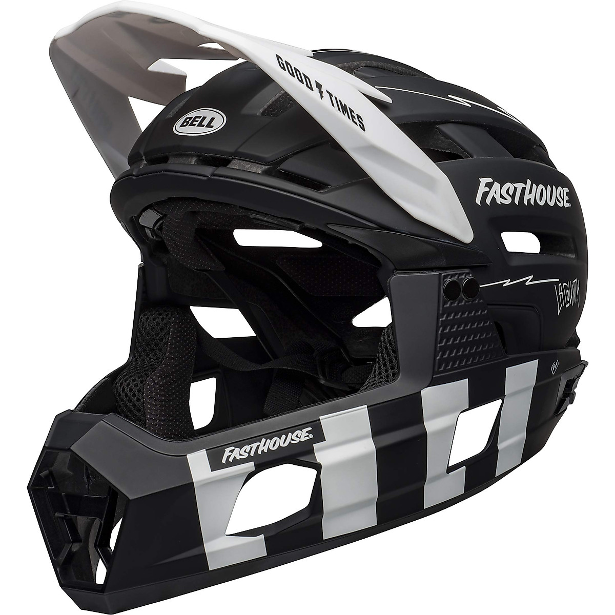 BELL Super Air R MIPS Adult Mountain Bike Helmet - Fasthouse Matte Black/White (2023), Small (52-56 cm)