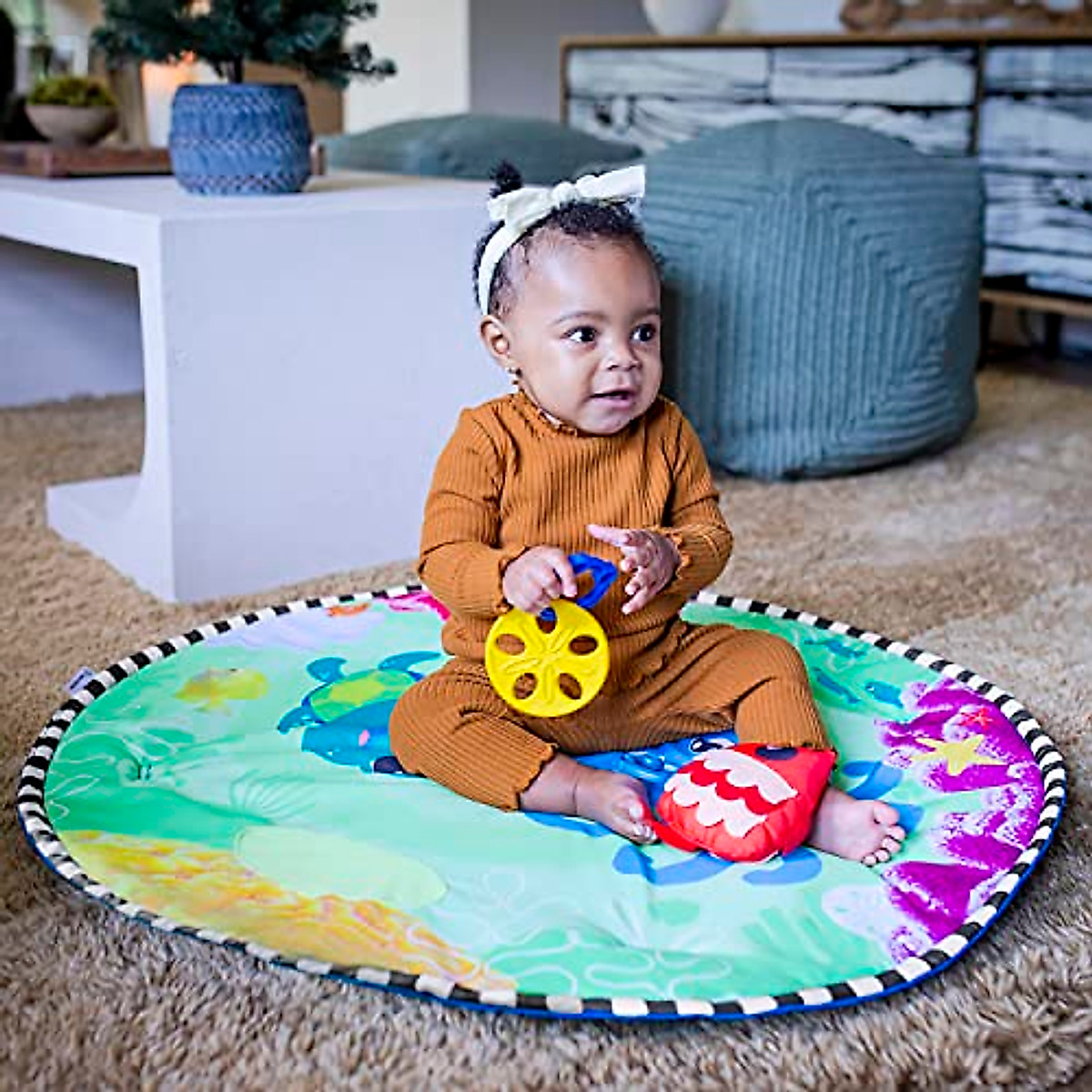 Baby Einstein Sea Floor Explorers 2-in-1 Water Mat Portable Tummy Time Activity Play Gym