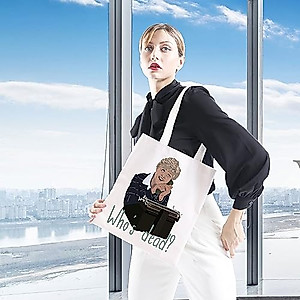 Murder TV Show Inspired Gift TV Murder Mystery Series Gift Jessica Fletcher Fan Gift Who’s Dead Jessica Fletcer Tote Bag (Who’s Dead Tote)