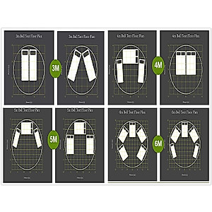 UNISTRENGH 4 Season Large Waterproof Cotton Canvas Bell Tent Beige Glamping Tent with Roof Stove Jack Hole for Camping Hiking Christmas Party (5M/16.4ft)