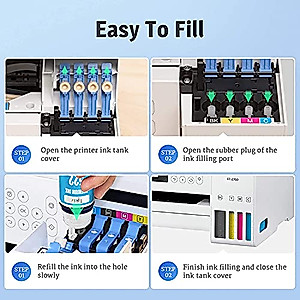 Topkolor Compatible Ink Bottle for 522 T522 Refill Ink for ET-2720 ET-2800 ET-2803 ET-2710 ET-4700 ET-4800 ET-1110 Printer, 4-Bottle