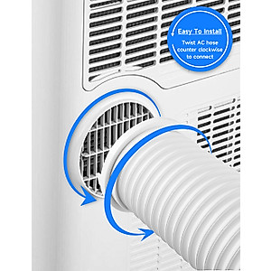 Toutgood 5.9 Inch Portable Air Conditioner Hose, Counterclockwise AC Exhaust Hose Length to 80 Inch Universal Flexible Thread Air Conditioner Parts Compatible with Haier, LG, Delonghi