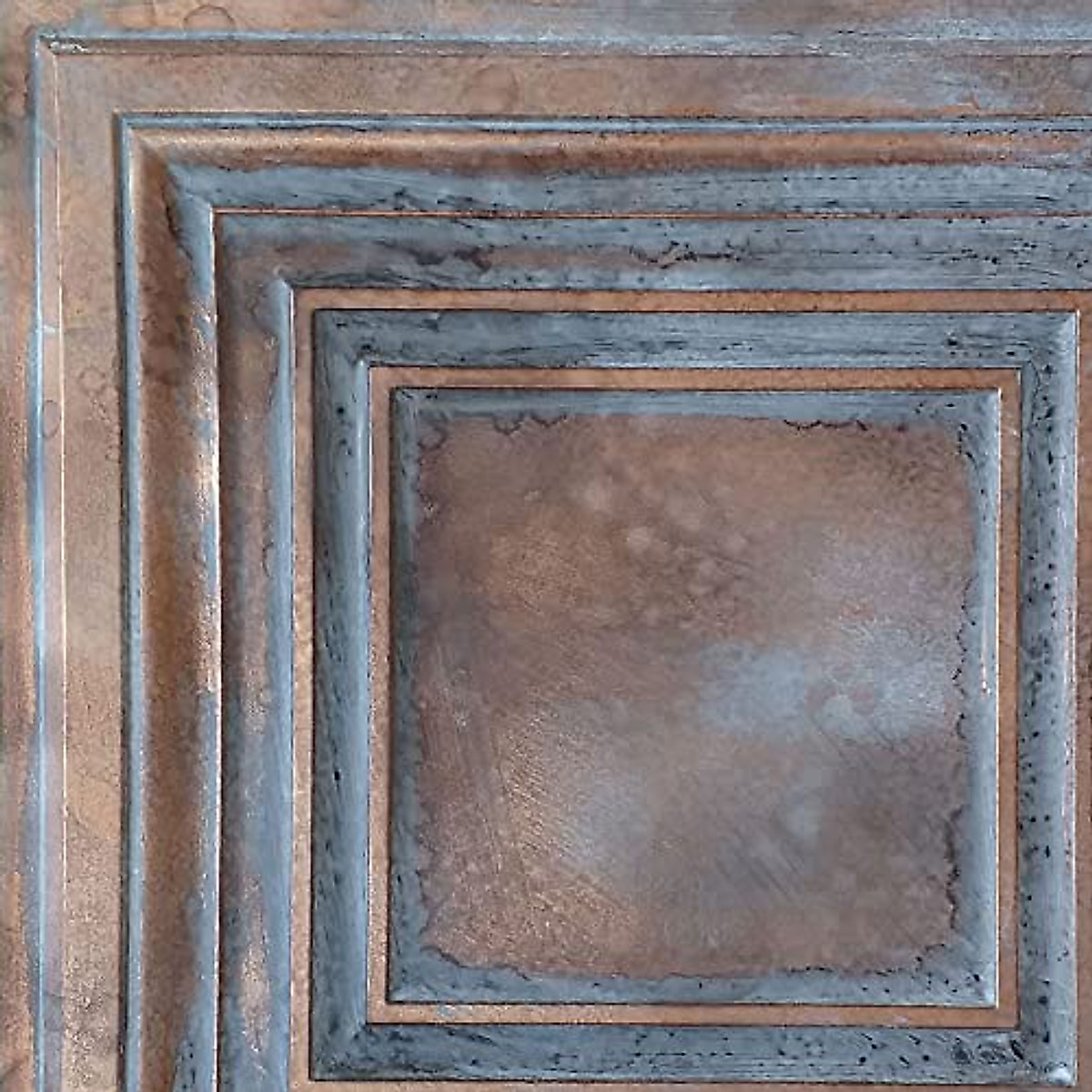 From Plain To Beautiful In Hours DCT05 Washington Square PVC 2' x 2' Lay-in or Glue-up Ceiling Tile (Covers / 200 sq.ft), Weathered Copper, 50 Piece