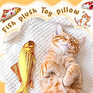 Barydat 6 Pcs 12 Inch Fish Plush Toy Pillow Soft Fish Cushion Pillow Fish Stuffed Animal Realistic Fish Stuffed Carp Toy for Cat Pets or Kids Birthday Gifts