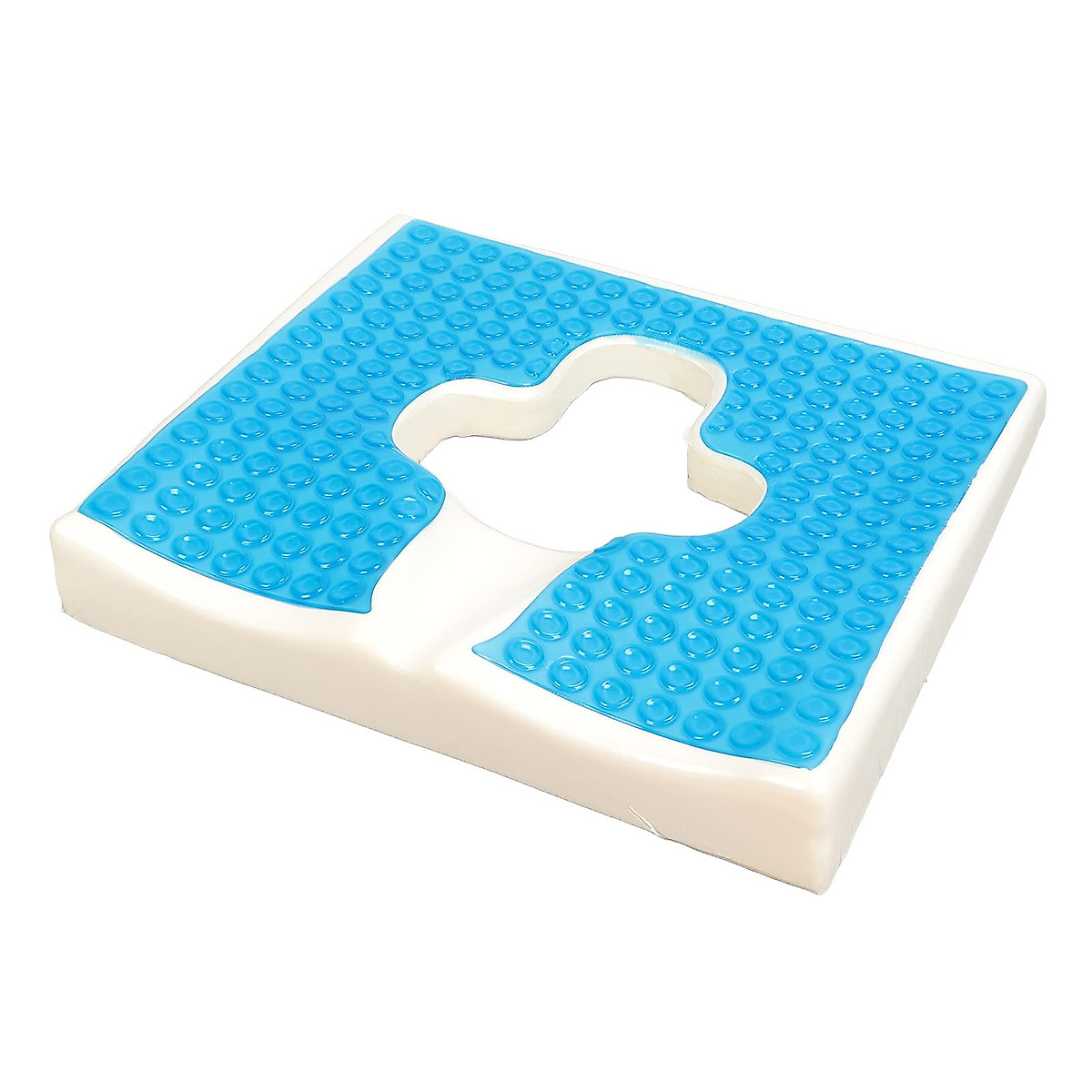 Anti Bedsore Pad, Triangular Slope Design Bedridden Patient Cushion T Shaped Opening 45x38x7cm Size Fiber Material for Wheelchair Stool