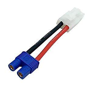 2Pairs EC3 to Tamiya Connector Female Male Adapter with 14AWG 5CM Gauge Wire RC Lipo Battery Connectors Converter Adapter