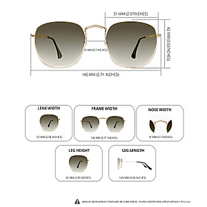 Tantino Small Square Round Trendy Men Women Polygon Sunglasses (Black Round + Gold Polygon, UV400)