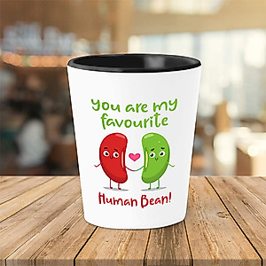 Bubble Hugs Relationship Shot Glass 1.5oz - You Are My Favourite Human Bean - Birthday Boyfriend Foodie Funny Couples Anniversary