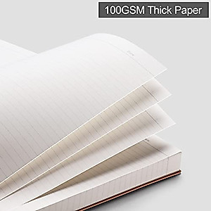 RETTACY A4 Notebook College Ruled with 320 Pages -Softcover Large Journal for Men and Women with 100GSM Lined Paper,PU Leather,Inner Pocket,8.5''×11''