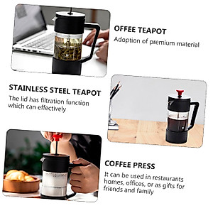 LABRIMP Stainless Tea Kettle French Coffee Press Espresso Coffee Machine Hand Drip Coffee Tea Infusion Pot Coffee Machines for Home Espresso Shots High Borosilicate Glass