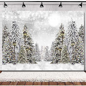 Alltten Winter Backdrop Winter Wonderland Backdrops Christmas Party Photo Banner 7x5ft F100