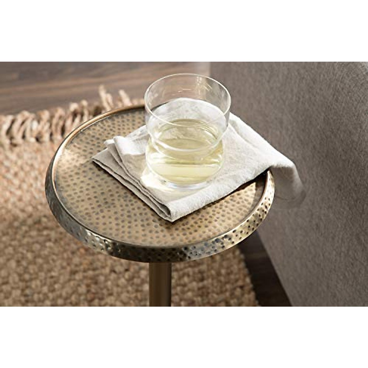 Kate and Laurel Sanzo Bohemian Side Table, 9 x 9 x 23, Gold, Decorative Pedestal End Table for Display and Storage