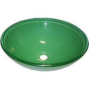 Above Counter Glass Vessel Basin - Green