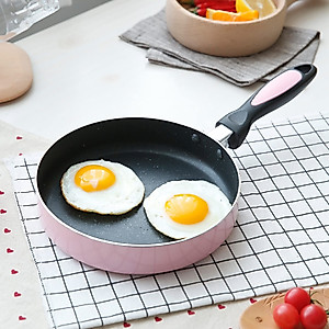 RATWIA Nonstick Frying Pan,Mini Egg and Omelet Pan-6 Inch, Induction Skillet Stone Coating Multipurpose Pan,PFOA Free,Pink
