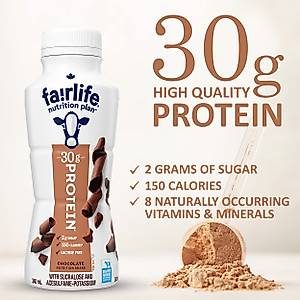 Fairlife Protein Shakes Chocolate and Vanilla Drink Nutrition Plan 6 Pack, 11.5 Ounces 30g of Protein In The Award Box Packaging