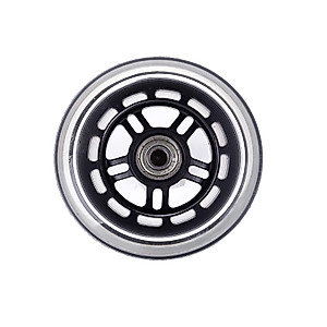 Little World Scooter Wheels Pair - 2Pcs Scooter Replacement Wheels - 100mm Pro Stunt Scooter Replacement Wheels with ABEC-7 Bearing - Quality Scooter Wheels for Smooth Ride, Black 100mm wheels